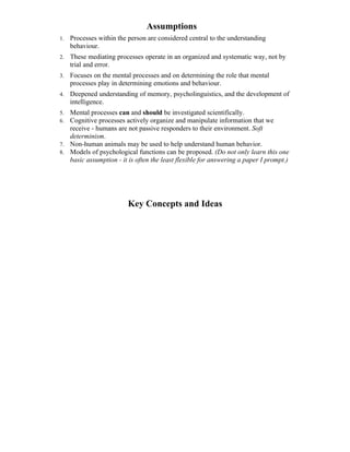 IB Cognitive Perspective Review | DOC