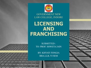 International Business - licensing and franchising | PPTX