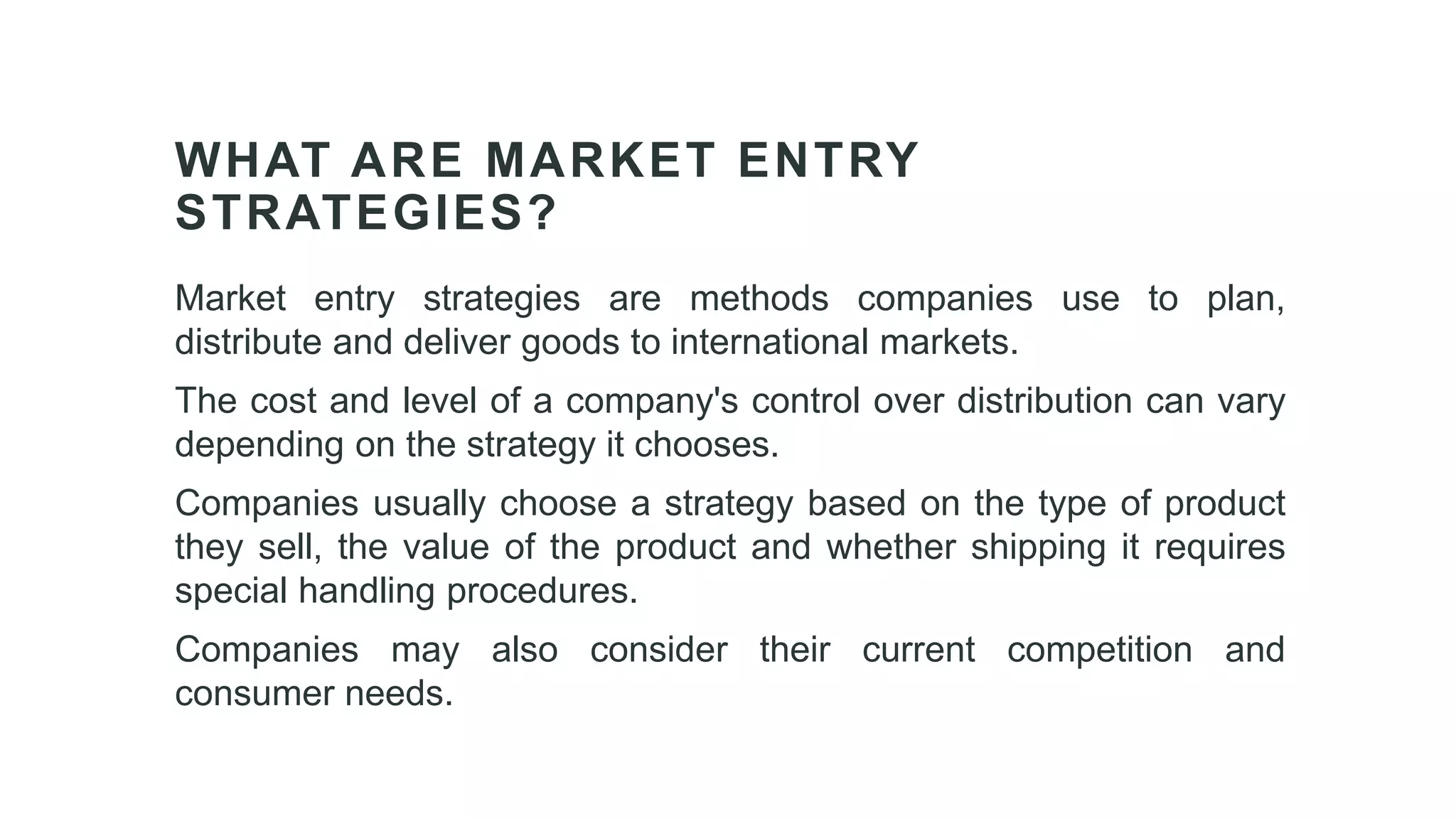 Market entry strategies | PPTX
