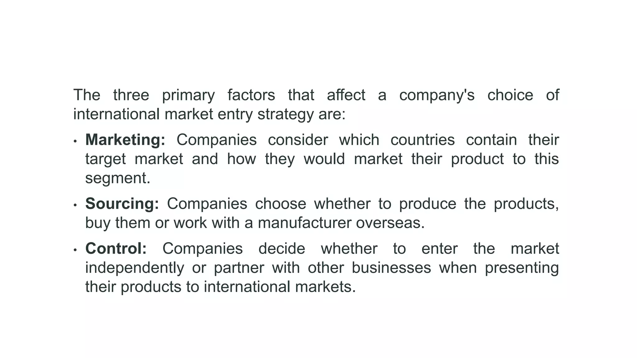 Market entry strategies | PPTX