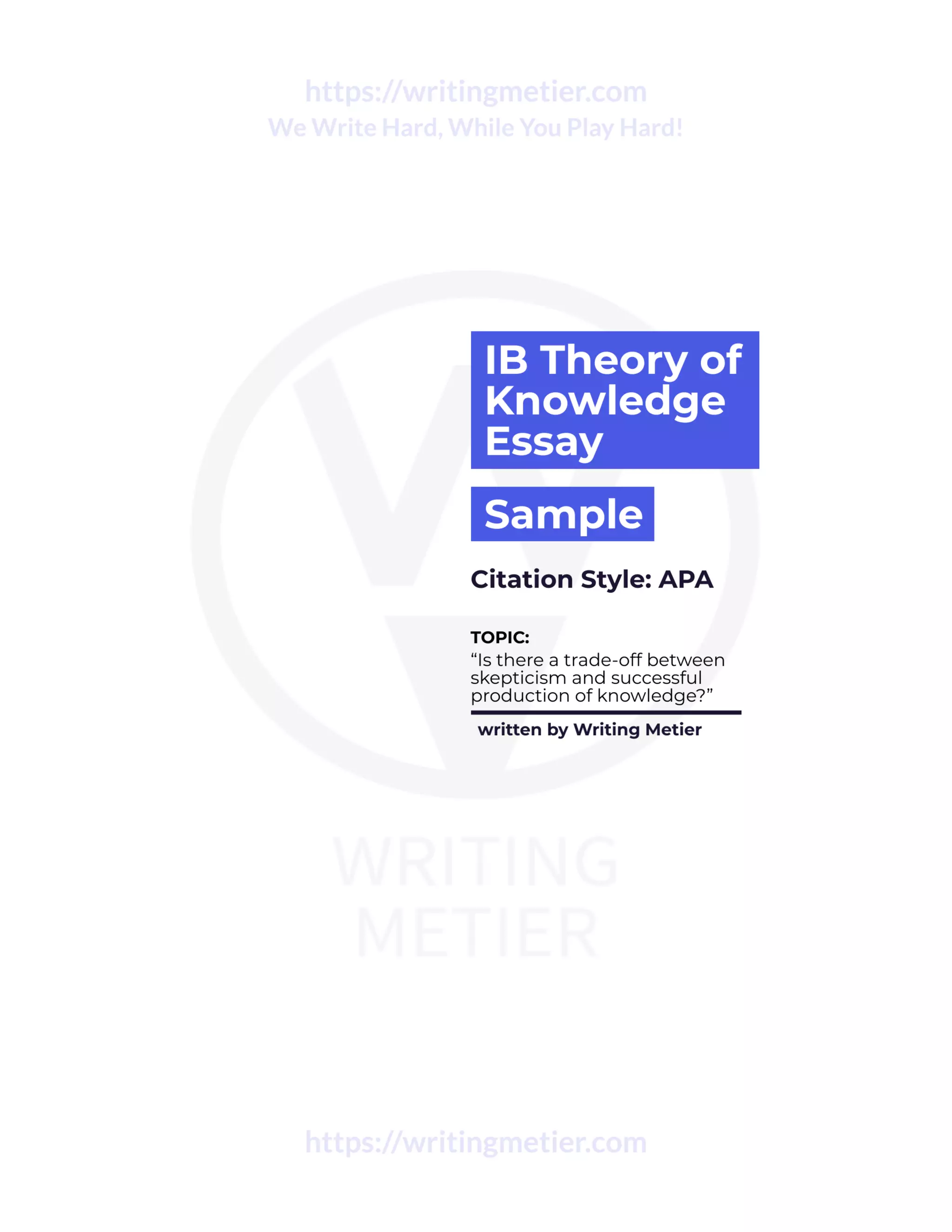 IB ToK Essay Sample - Is there a trade off between skepticism and ...