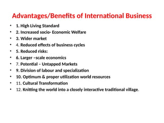 IB-UNIT-I. Fundamental concepts of international business | PPTX