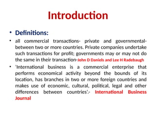 IB-UNIT-I. Fundamental concepts of international business | PPTX