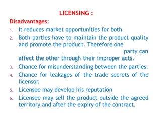 IB-UNIT-II. models of entering into international business | PPTX