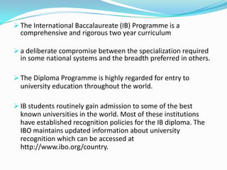 IB Presentation | PPTX