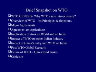 World Trade Organisation - Evloution and its Functions | PPT