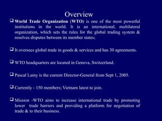World Trade Organisation - Evloution and its Functions | PPTX