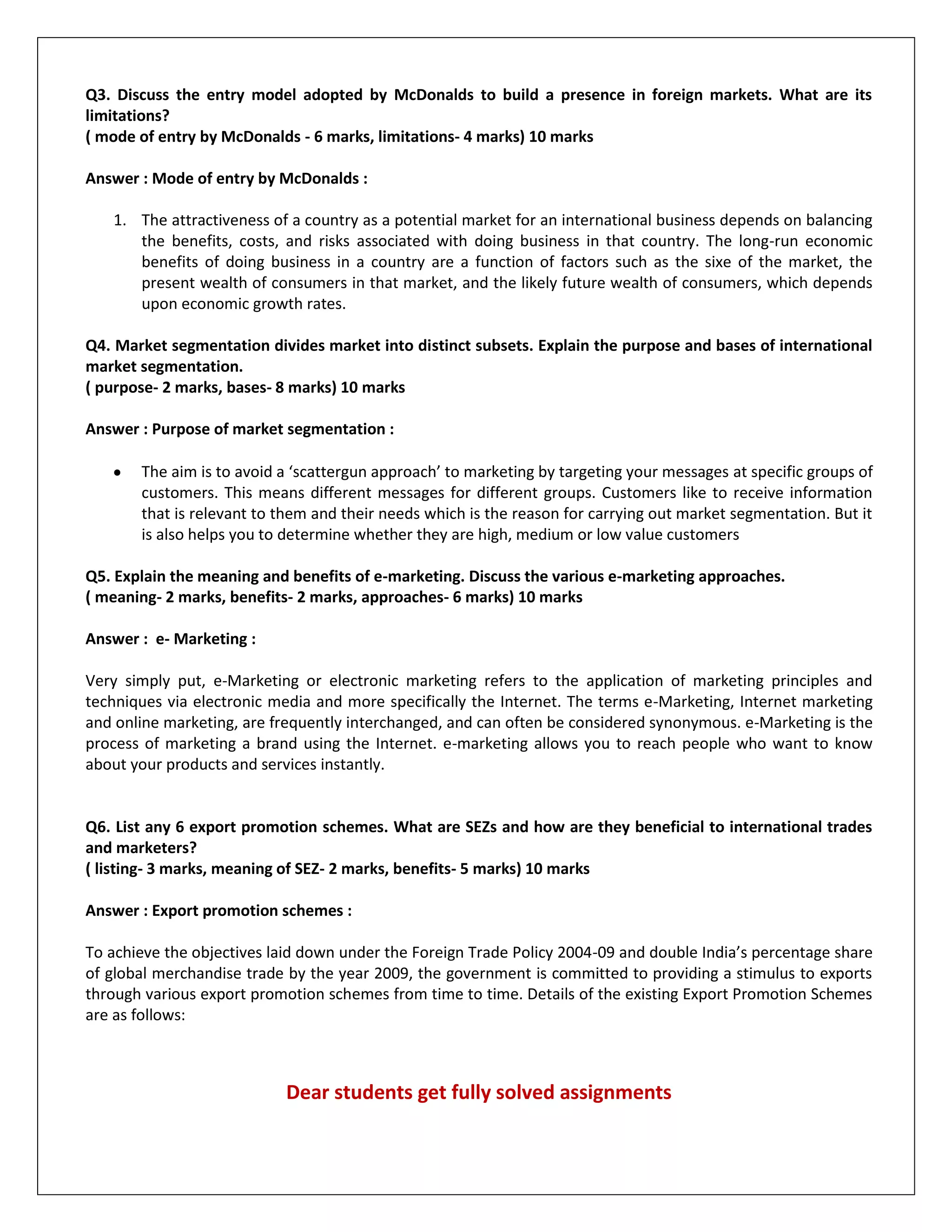 Ib0011 international marketing | DOCX