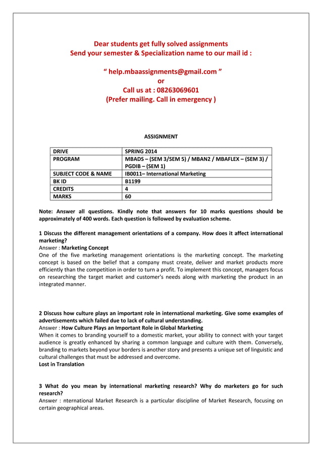 Ib0011– international marketing | PDF