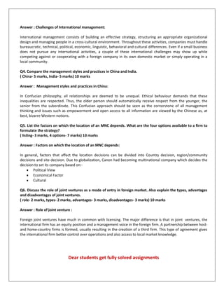 Ib0012 management of multinational corporations | PDF