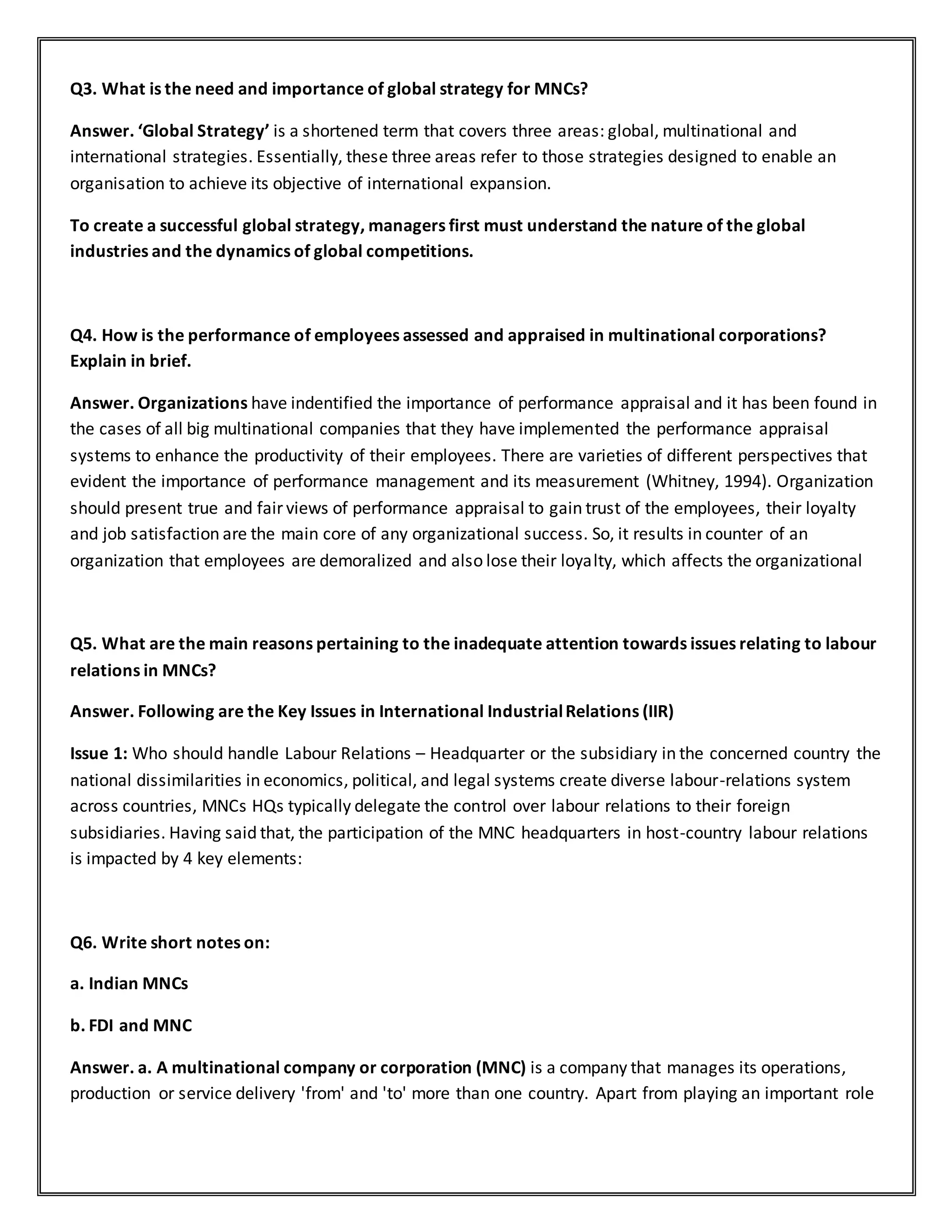 Ib0012 management of multinational corporations | DOCX | Large Business ...