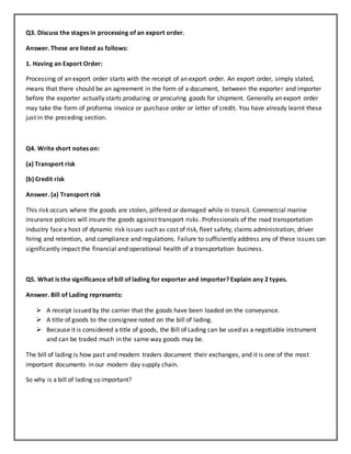 Ib0013 export import management | DOCX