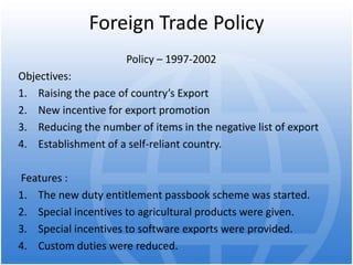 Foreign trade policies | PPTX | Commodities | Economy