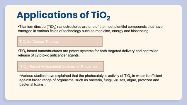 Review of Optical Properties of TiO2 Nanoparticles | PPTX
