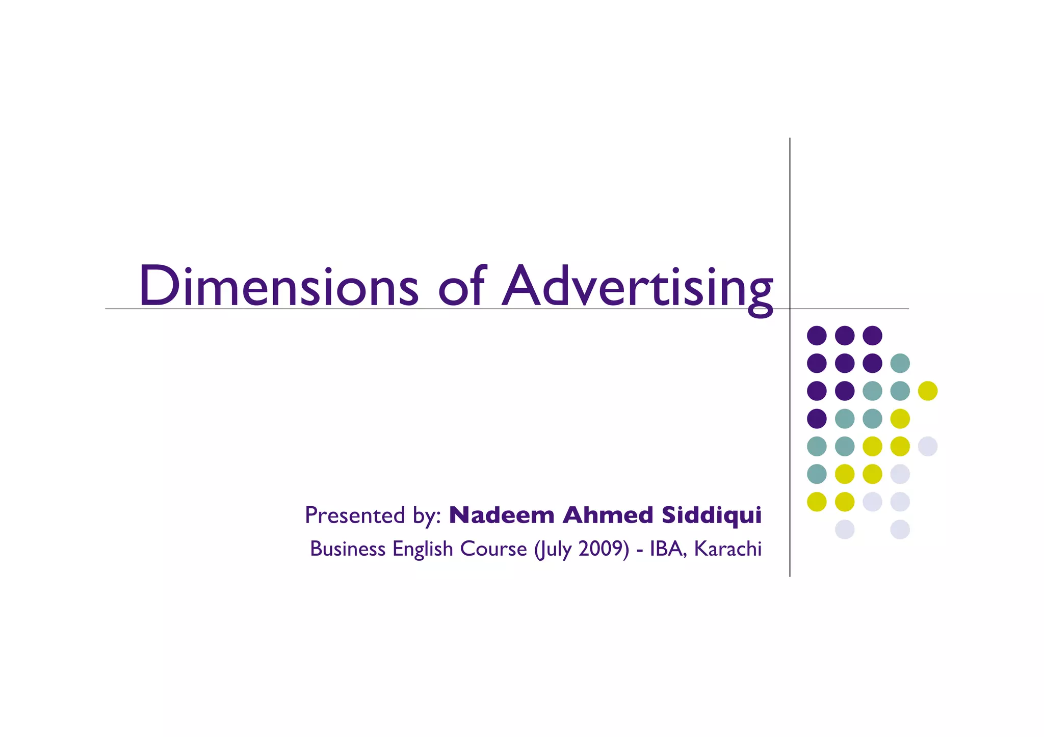 Dimensions of Advertising | PDF