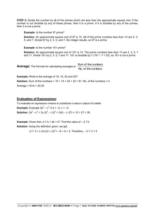 Iba bba math lecture 01 (prt) | PDF