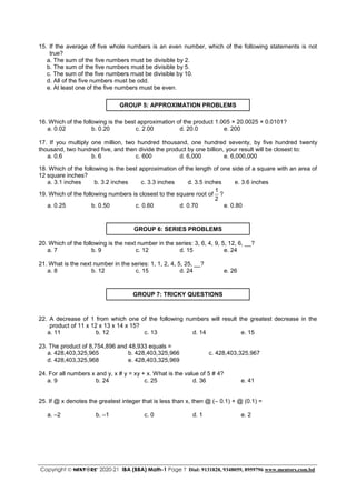 Iba bba math lecture 01 (prt) | PDF