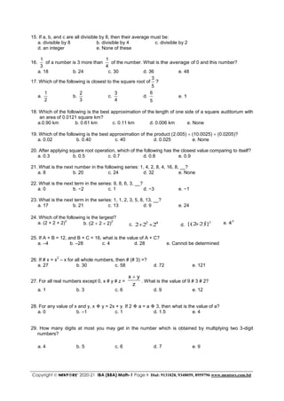 Iba bba math lecture 01 (prt) | PDF