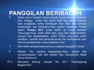 Ibadah Menyambut Natal Yesus Kristus Remaja GMIM Tamporok | PPTX