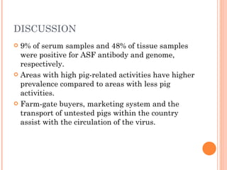 Field Surveillance and Laboratory diagnoses of African swine fever in ...