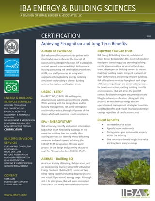 IBA Energy &Building Science Services | PDF