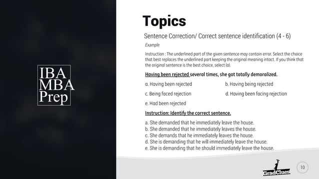 Iba mba english section explained