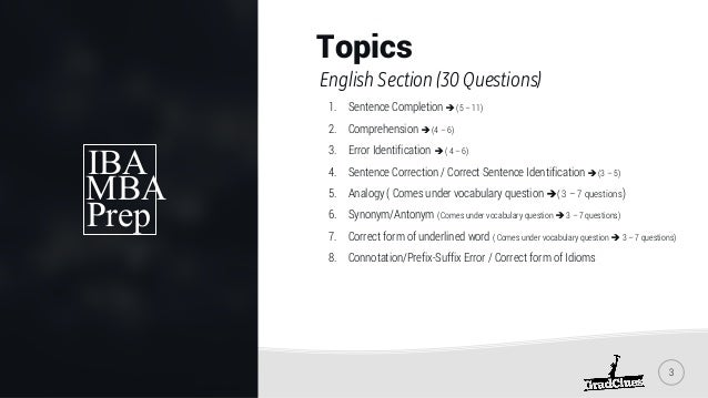 Iba mba english section explained