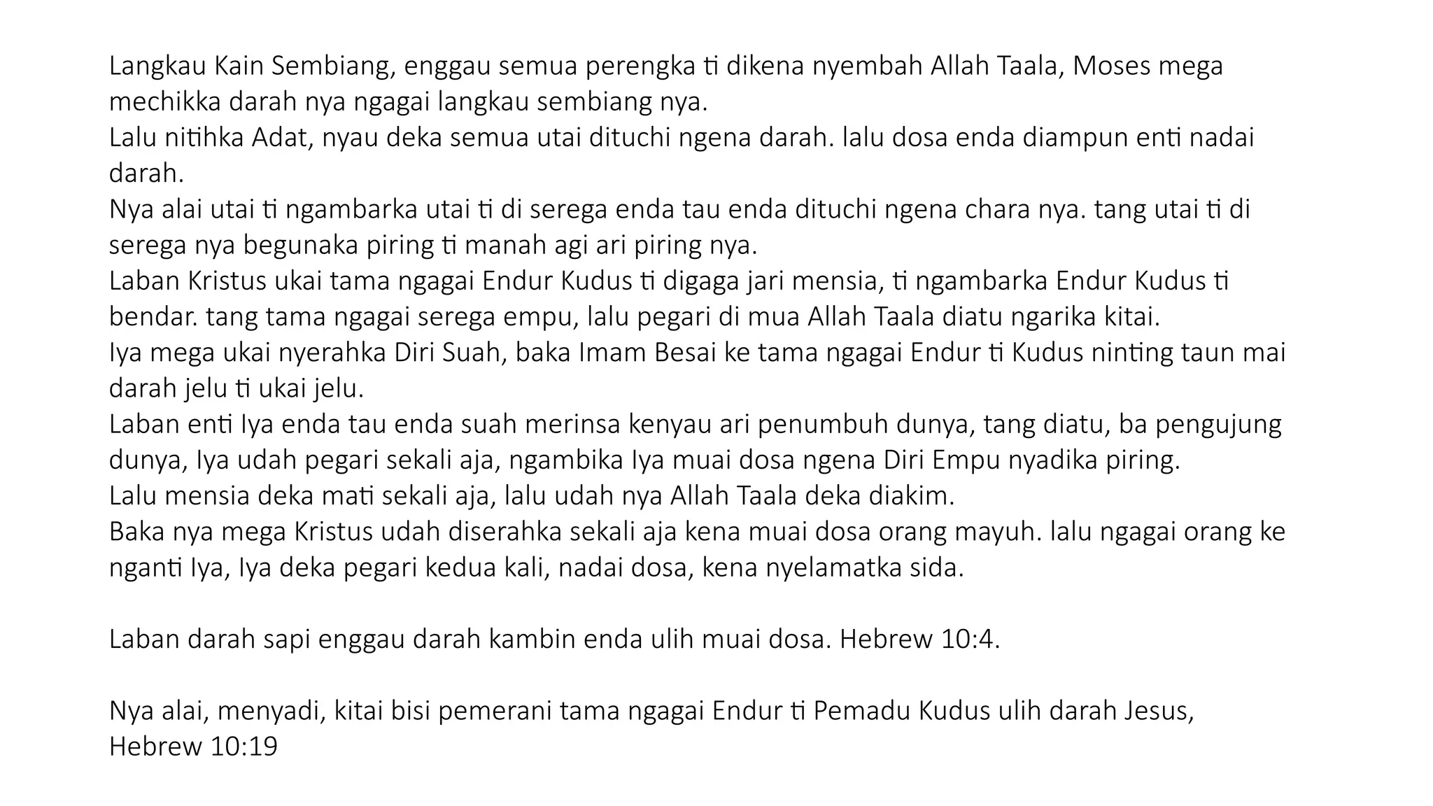 Iban - The Precious Blood of Jesus Christ - Darah Jesus Kristus ti ...