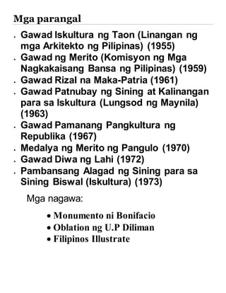 Iba pang pilipinong pintor at iskultor | DOCX