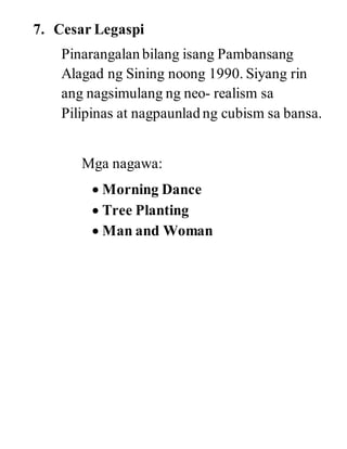 Iba pang pilipinong pintor at iskultor | DOCX