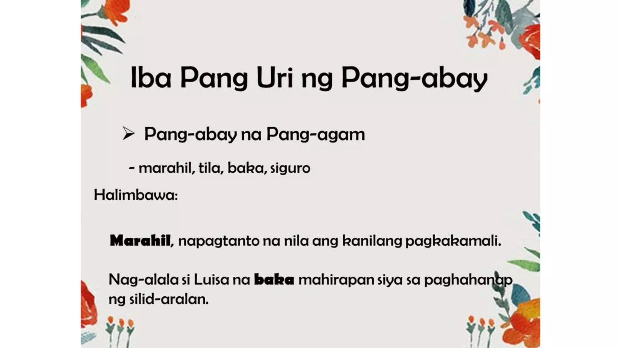 Iba Pang Uri ng Pang-abay.pptx