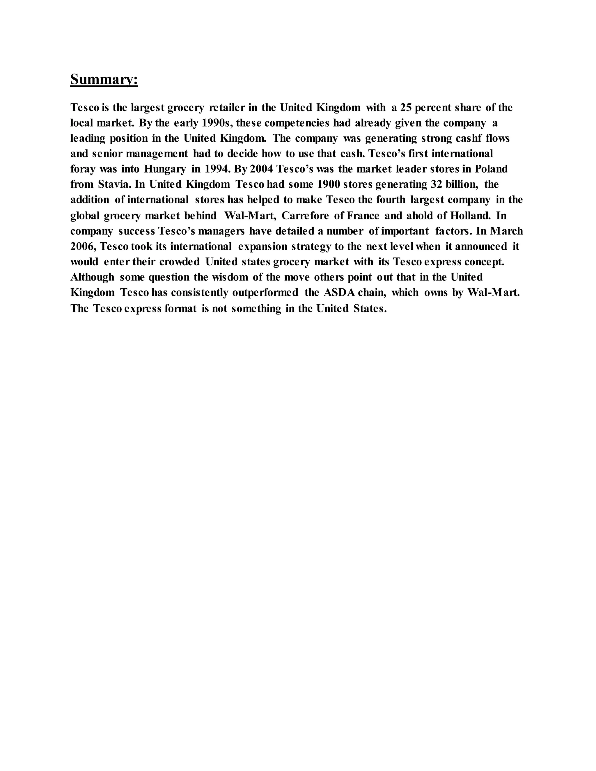 Ib assignment tesco | PDF | Free Download