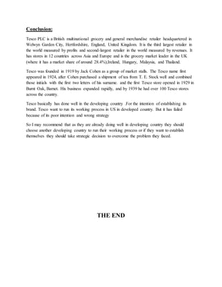 Ib assignment tesco | PDF