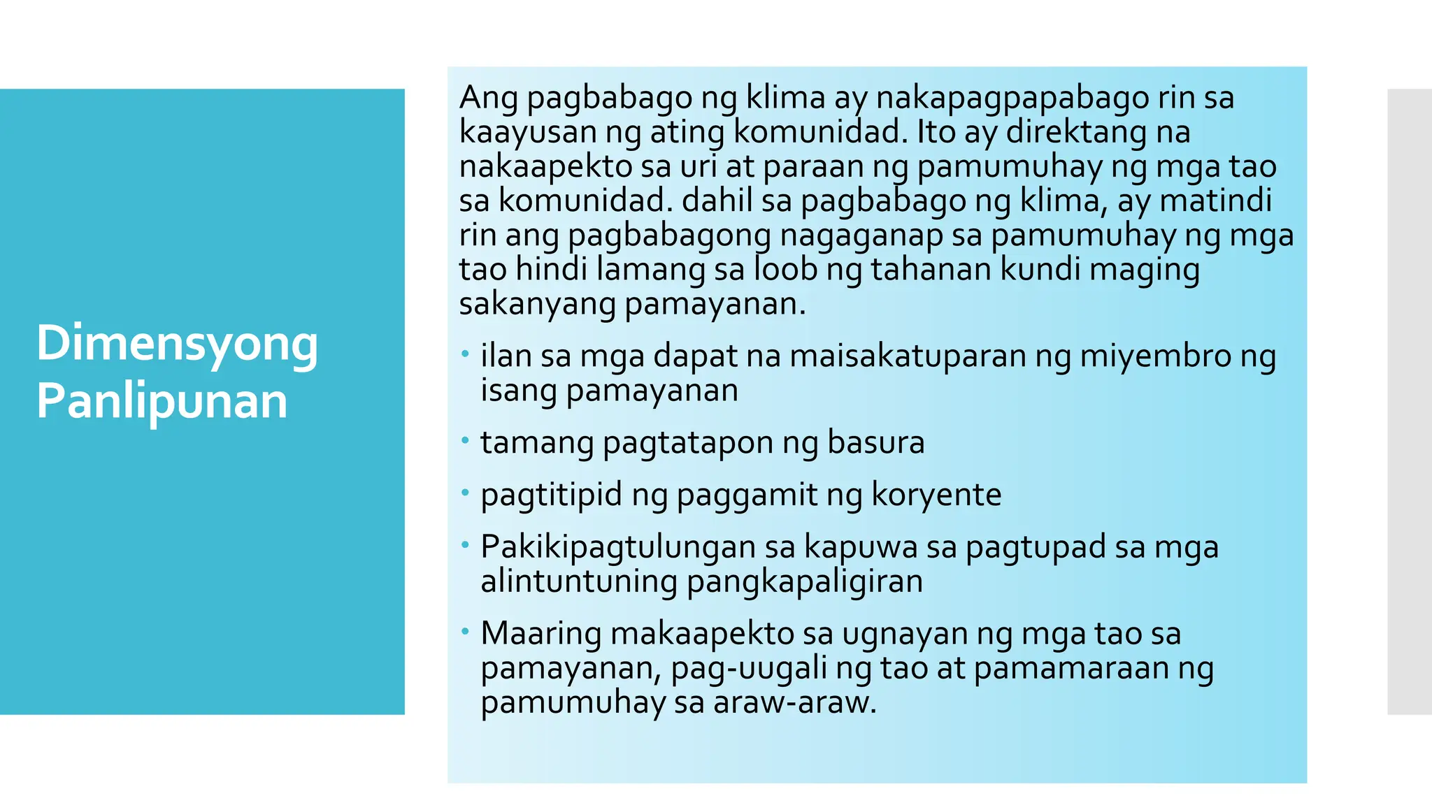 Ibat-Ibang Dimensyon sa Pagbabago ng Klima.pptx