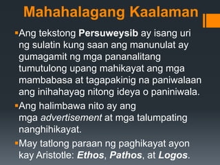 Ibat ibang uri ng teksto | PPTX