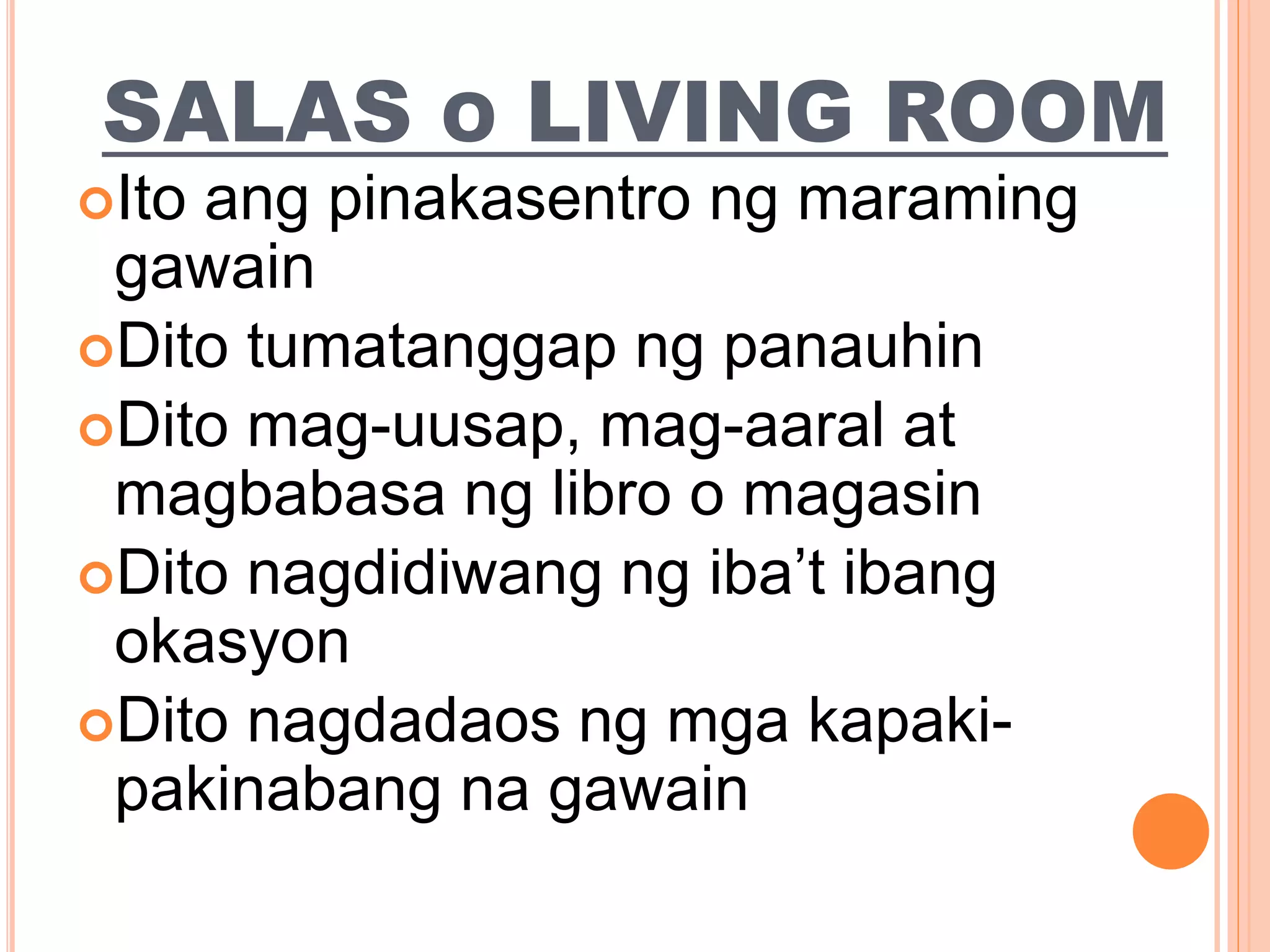 Iba't Ibang Bahagi ng Tahanan | PPTX
