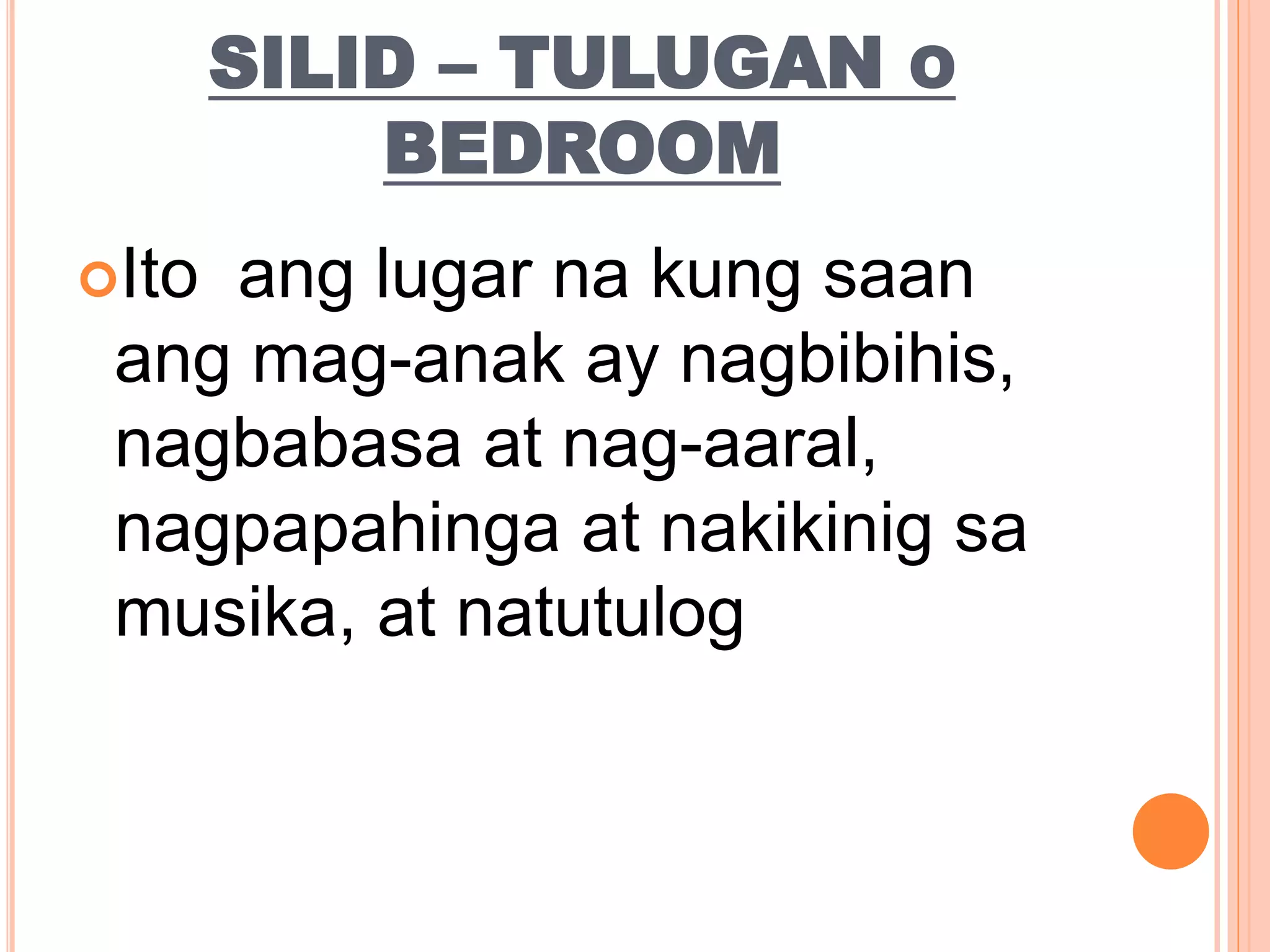 Iba't Ibang Bahagi ng Tahanan | PPTX