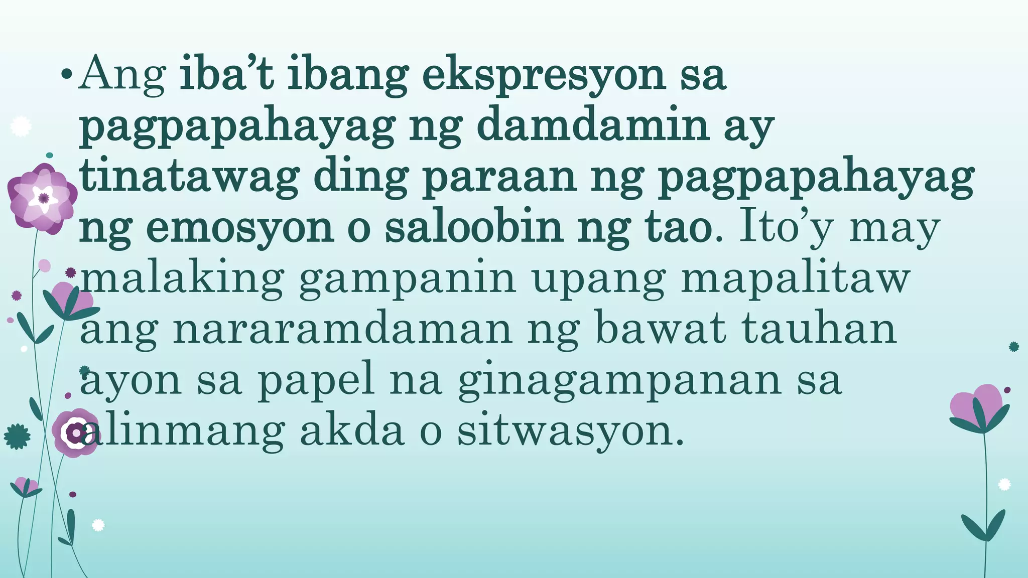 Iba’t ibang Ekspresyon sa Pagpapahayag ng Damdamin.pptx