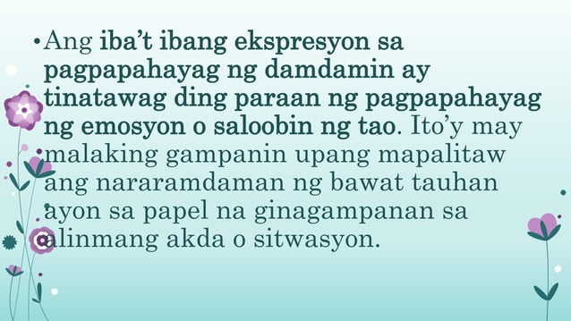 Iba’t ibang Ekspresyon sa Pagpapahayag ng Damdamin.pptx