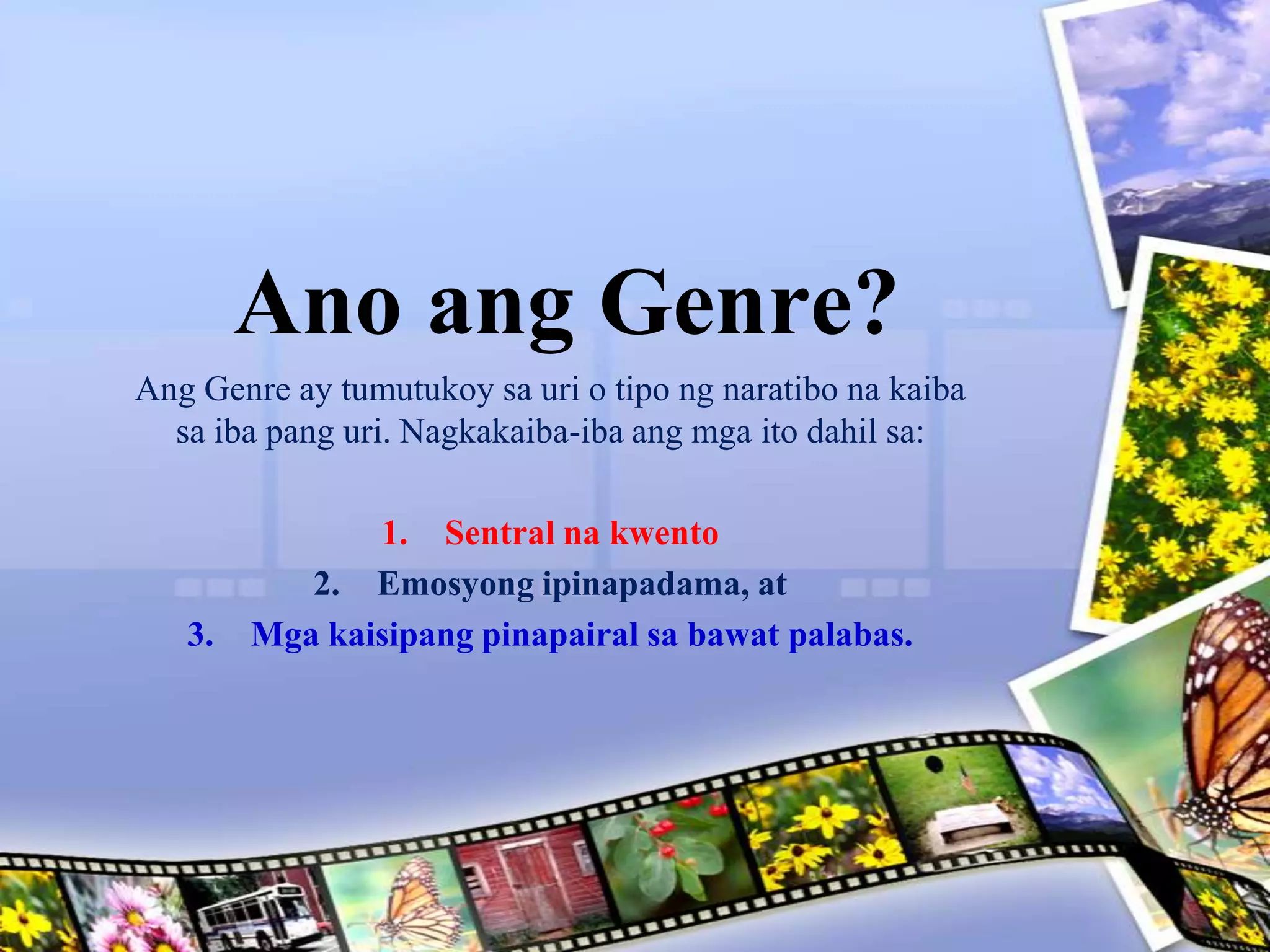 Iba’t ibang genre ng pelikula | PPTX