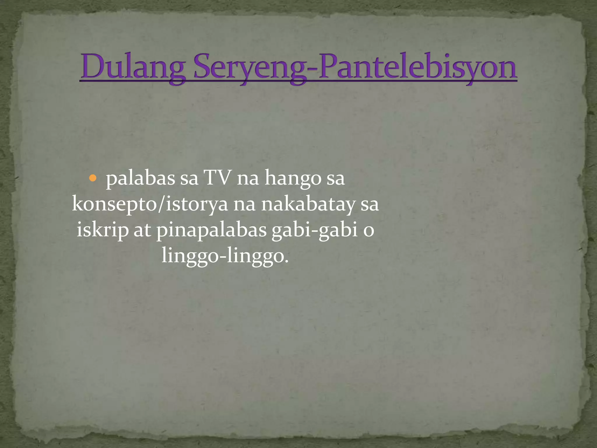 Iba’t ibang palabas sa telebisyon | PPTX