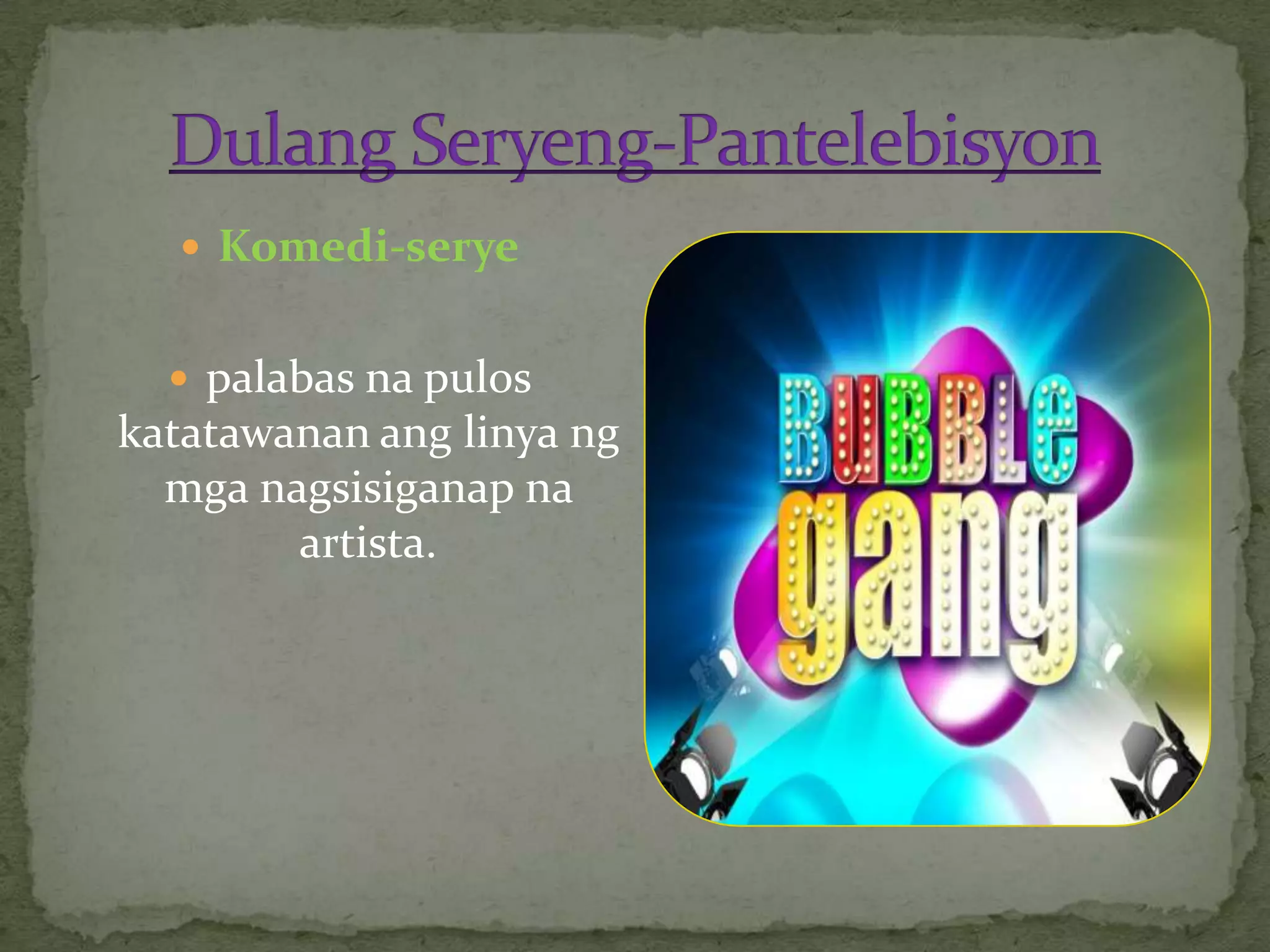 Iba’t ibang palabas sa telebisyon | PPTX