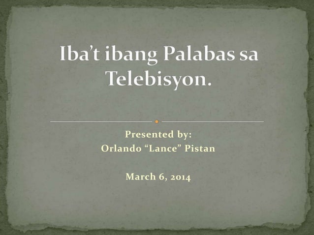 Iba’t ibang palabas sa telebisyon | PPTX