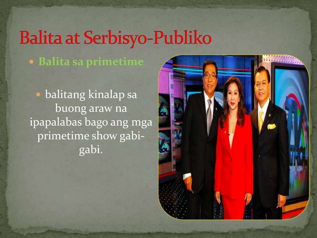Iba’t ibang palabas sa telebisyon | PPTX