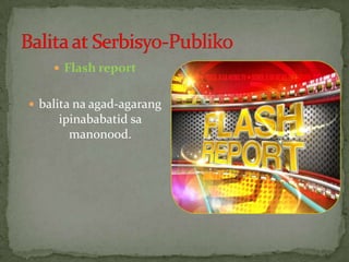 Iba’t ibang palabas sa telebisyon | PPTX