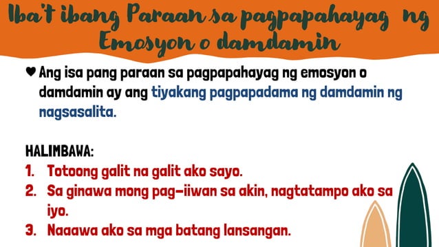 IBA'T IBANG PARAAN SA PAGPAPAHAYAG NG EMOSYON O DAMDAMIN-Q3.pptx