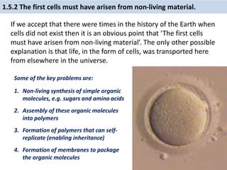IB Biology 1.5 Slides: Origins of Cells | PPTX