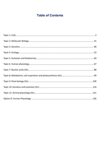IB Biology Notes | PDF