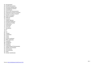 Ib biology vocabulary topic cells 10 dp eje | PPT