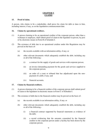 Ibbi (voluntary liquidation) regulations 2017 | PDF